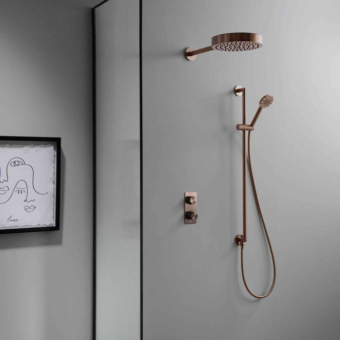 2 Hole Brushed Bronze Sink Tap | Bronze Wall Mounted Tap