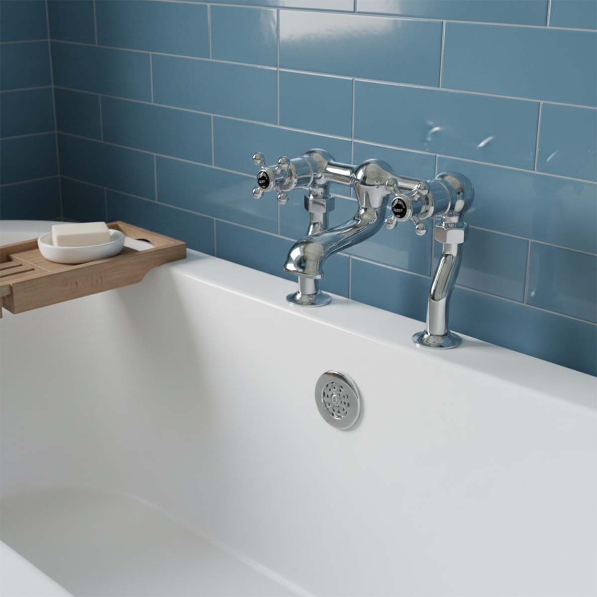 Traditional Deck Mounted Bath tap | Two Hole Bath Bridge Tap