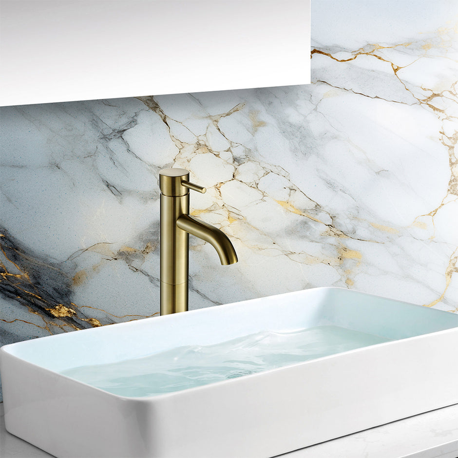 Gold Kitchen Tap | Luxury Brushed Brass with Spray | Tapron