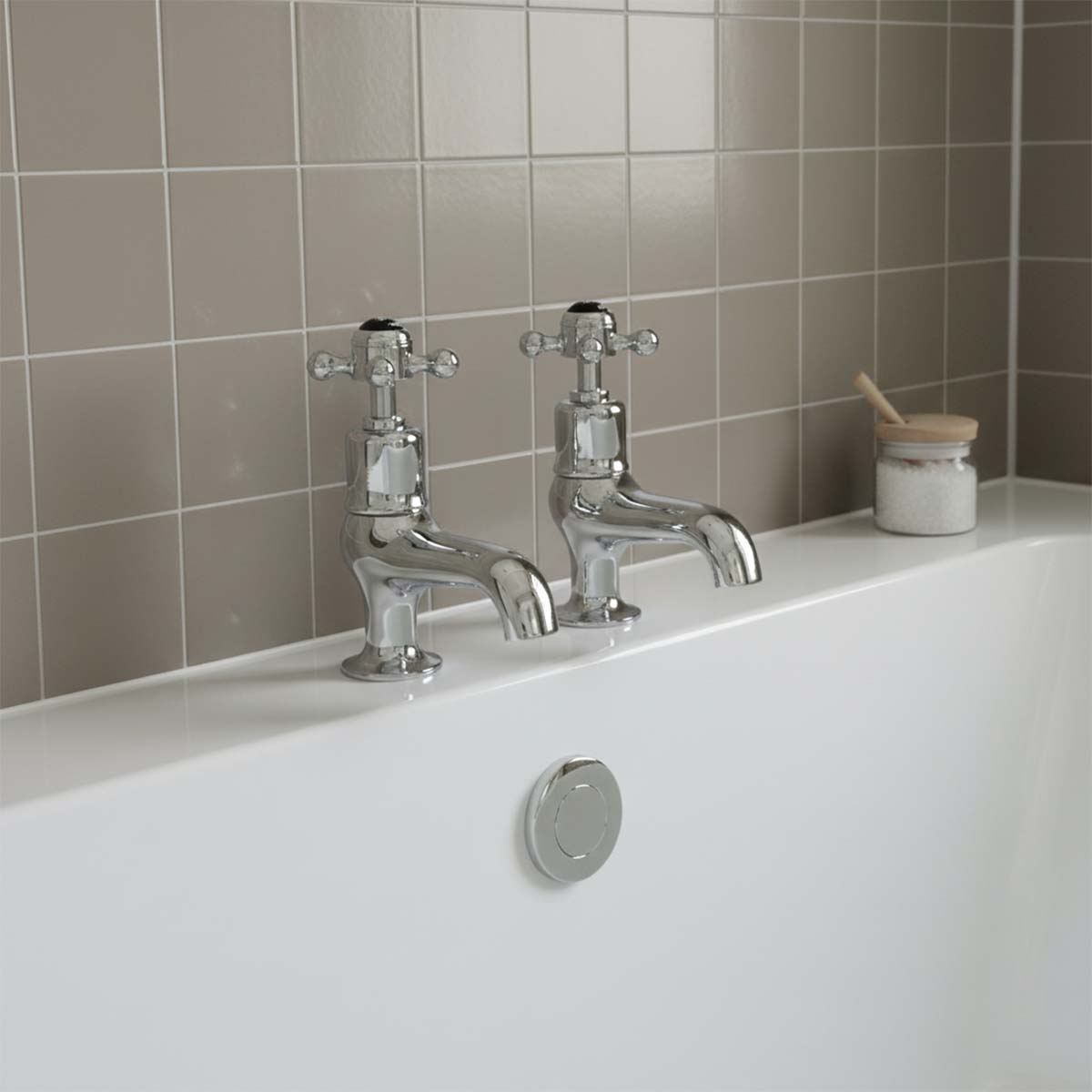 Traditional Pair Bath Pillar Taps | Deck Mounted Pillar Tap