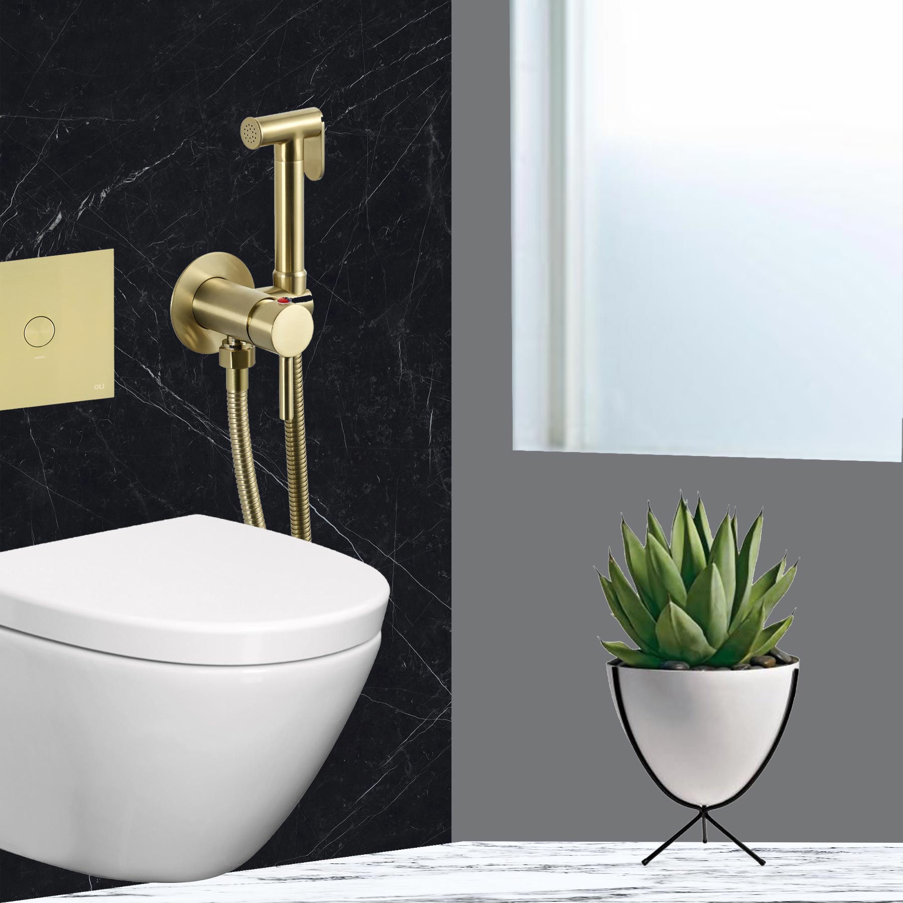 Douche Shower Kit | Gold Douche | Brushed Brass Douche Kit | Tapron UK