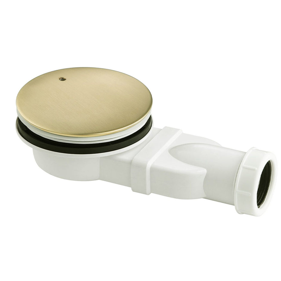 Gold Shower Waste| 90mm |Brushed Brass Shower Waste| Shower Tray Waste